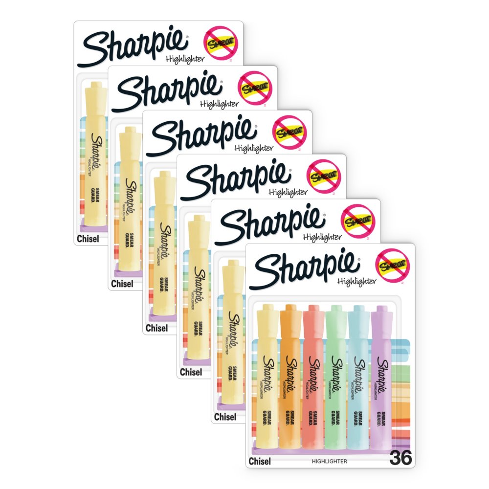 Sharpie Tank Highlighters, Pastel, Chisel Tip | Sharpie