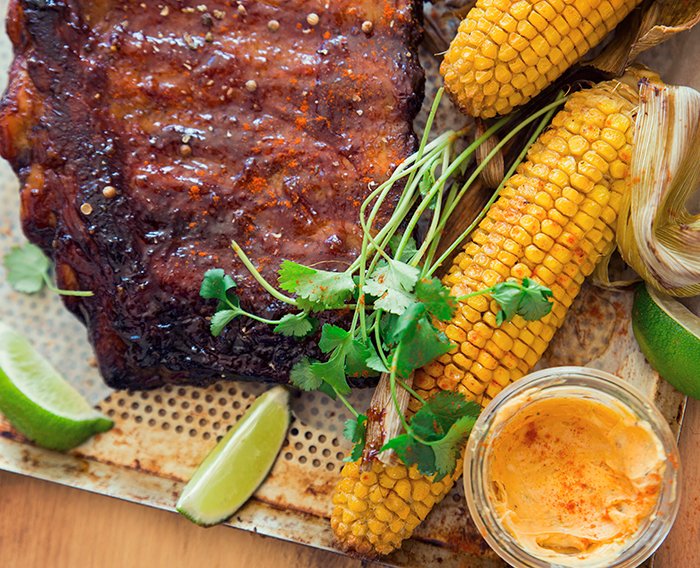 Pork Ribs, Grilled Corn on the Cob with Smoked Paprika | Campingaz UK