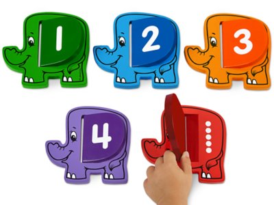 Flip & Count Wooden Elephants at Lakeshore Learning