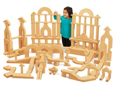 Hardwood Unit Blocks - School Set (318 Blocks) at Lakeshore Learning