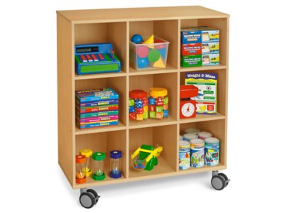 Flex-Space Mobile 9-Cubby Storage Unit - Modern Maple at Lakeshore Learning