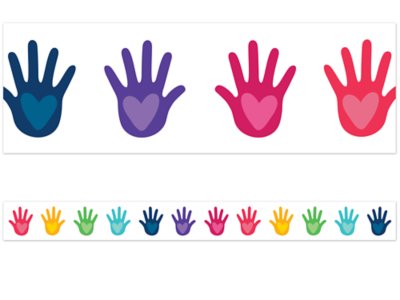 One World Colorful Hands Border at Lakeshore Learning