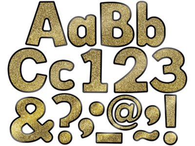 Gold Glitter 4" Punch-Out Letters at Lakeshore Learning
