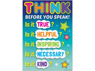 Think Before You Speak Poster at Lakeshore Learning