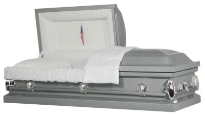 Thacker - Casket Details: Hartley Silver - Flag