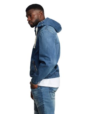 HOODED PULLOVER DENIM JACKET