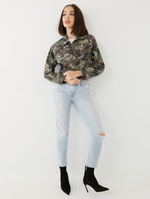 CAMO CROP DENIM JACKET