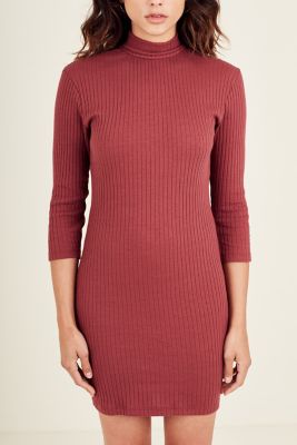 Womens Ribbed Mock Neck Sweater Dress True Religion