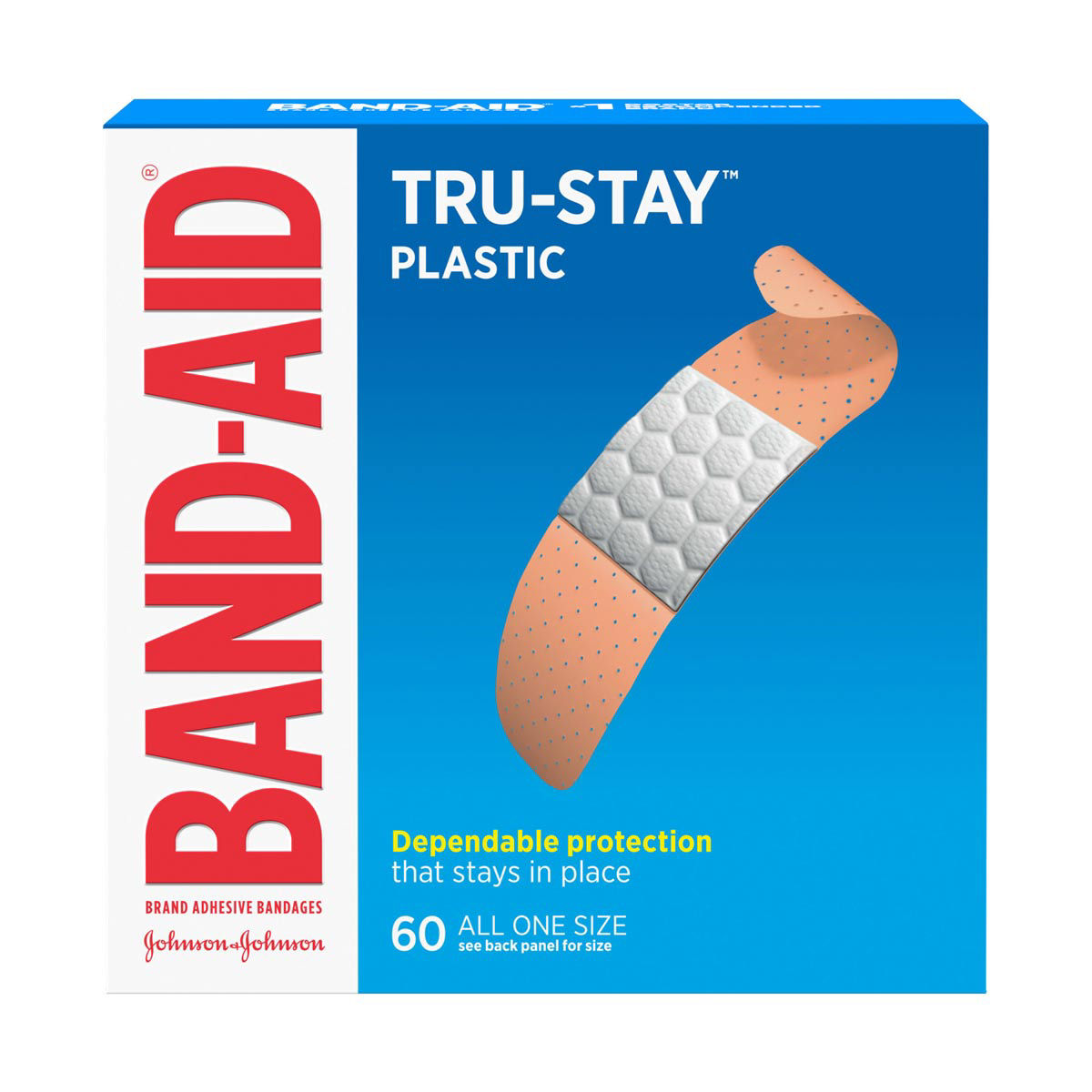 Buy Band-Aid Tru-Stay Plastic Bandages, All One Size, 60 ct from Dollar ...
