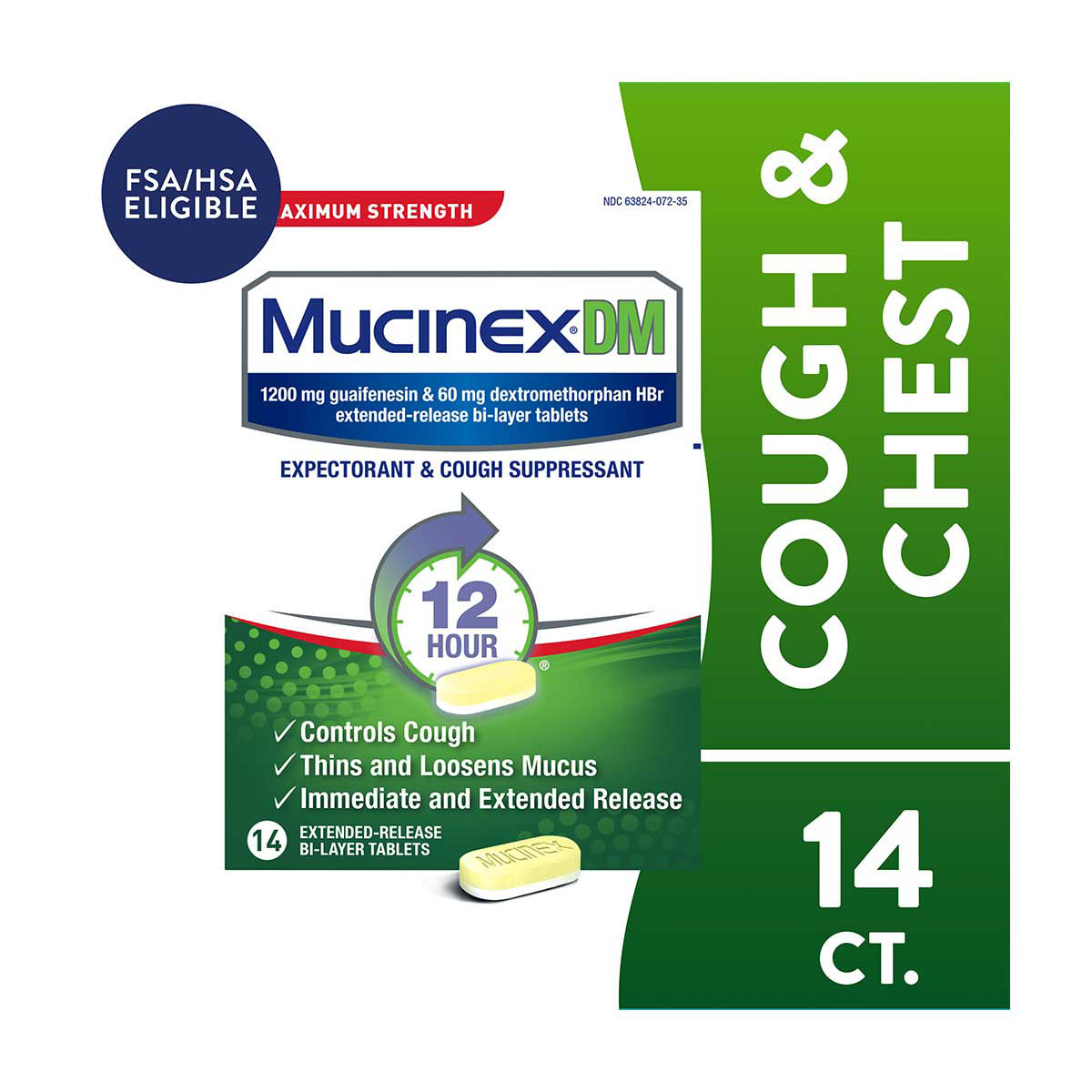 Buy Mucinex DM Maximum Strength 12-Hour Expectorant and Cough ...
