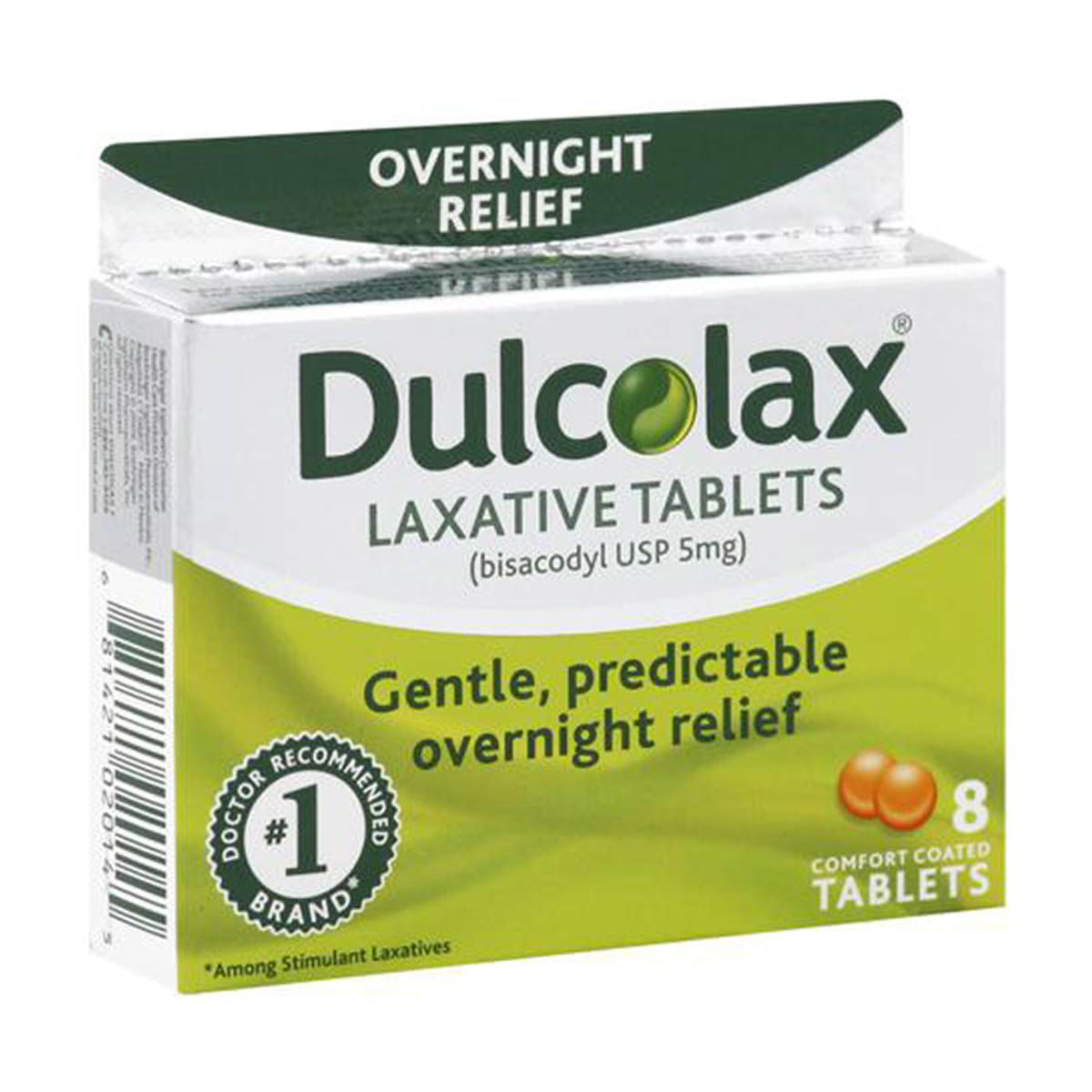 Buy Dulcolax Laxative Tablets, Reliable Overnight Relief, 8 ct from ...