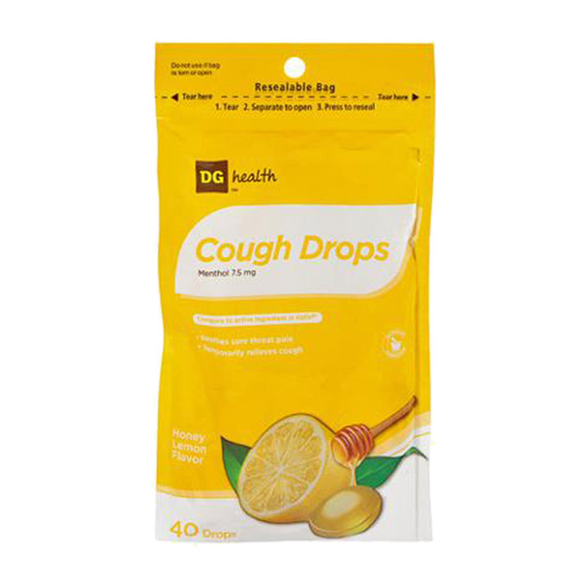 Dg Health Cough Drops - Honey Lemon Flavor- 30 Ct – Dollar General ...