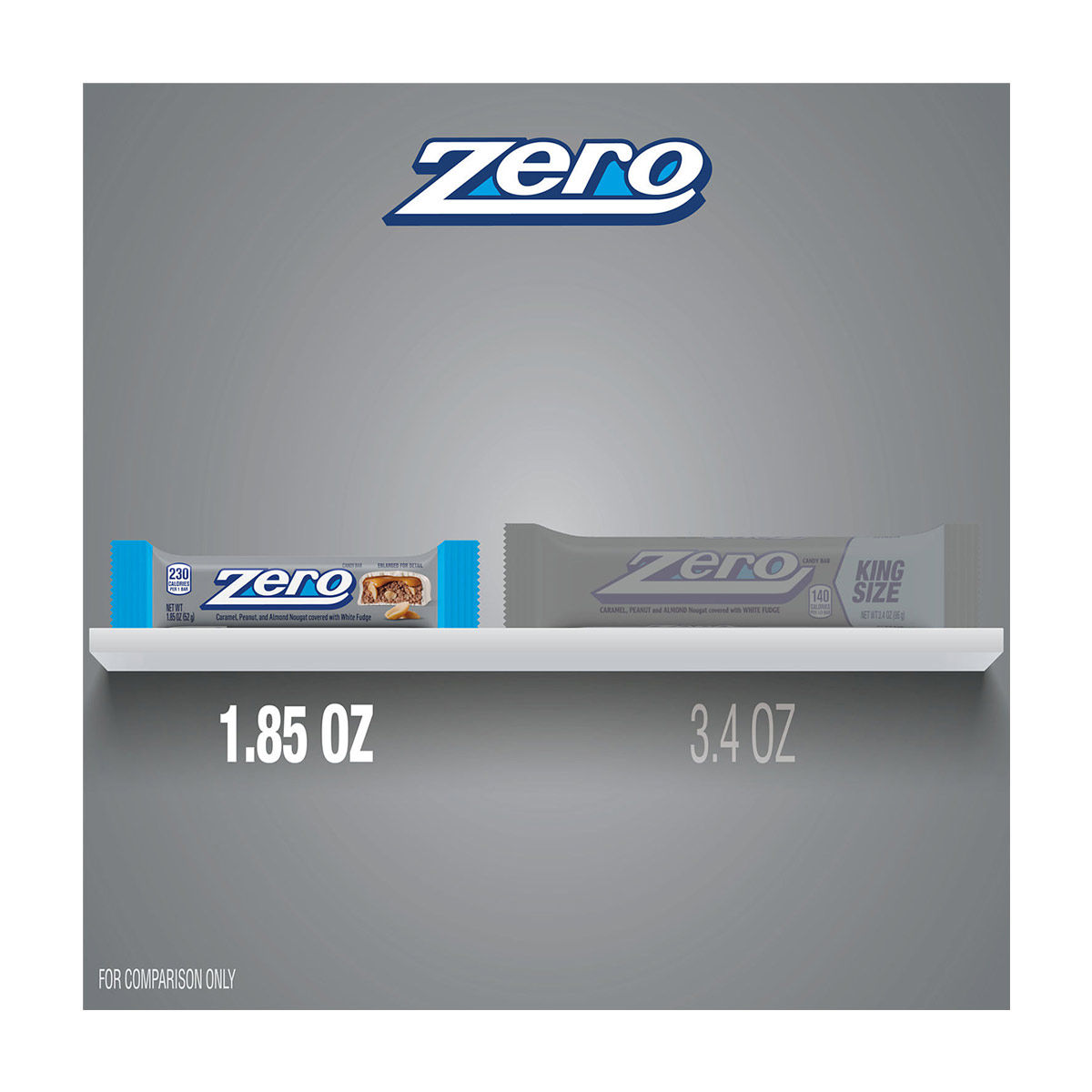 Zero Candy Bar King Size Zero Individually Wrapped King Size White