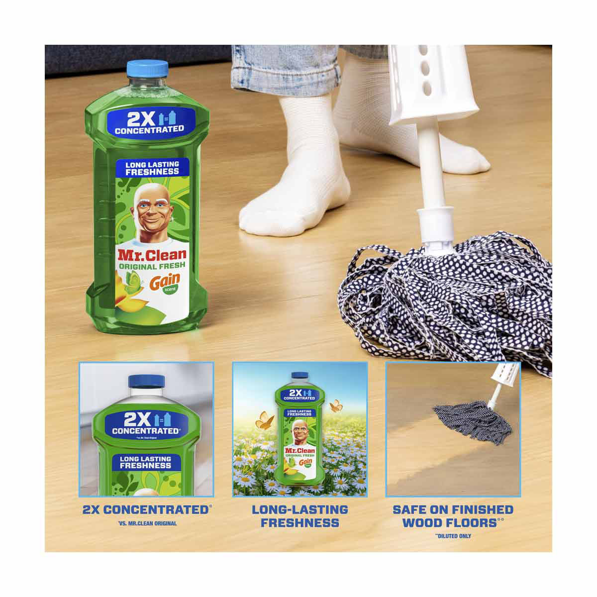 Mr. Clean Multi-Surface Cleaner, 2X Concentrated, Gain Original Fresh ...