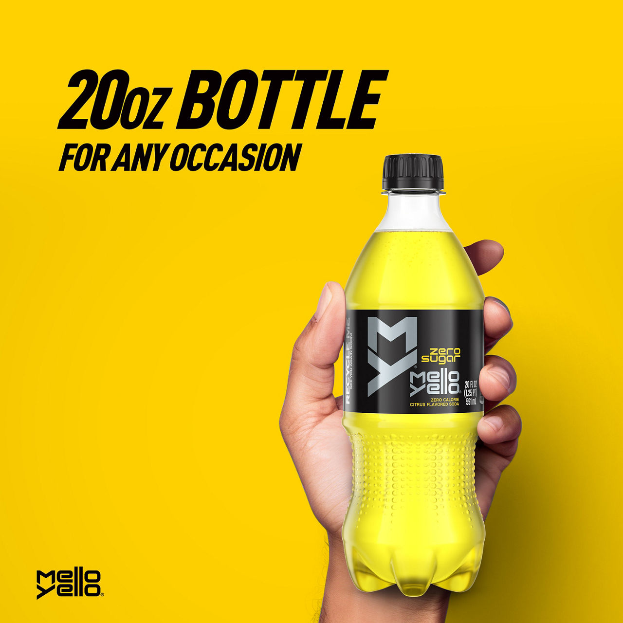 Buy Mello Yello Zero Sugar Citrus Flavored Soda Soft Drink, 20 fl oz ...