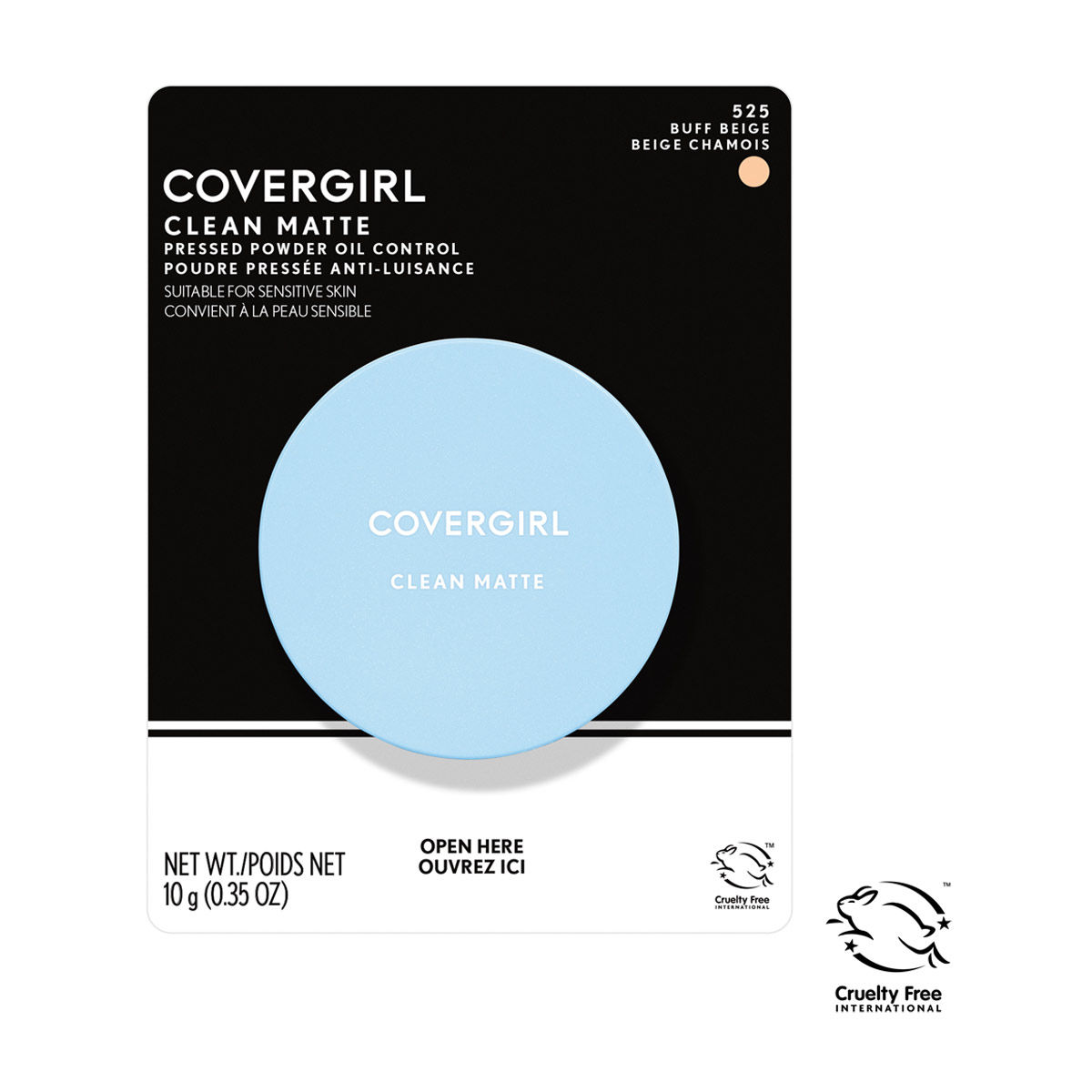 Buy CoverGirl Clean Matte Pressed Powder, 525 Buff Beige, 0.35 oz from ...