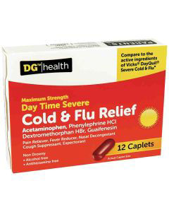 Buy DG Health Maximum Strength Day Time Severe Cold & Flu Relief ...