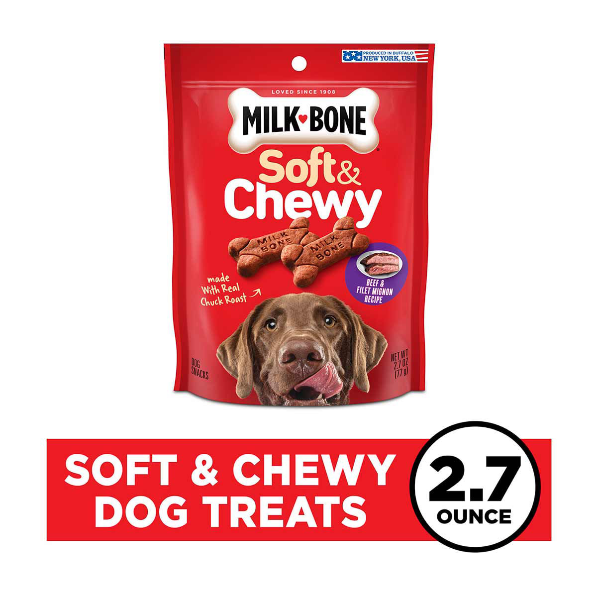 Buy Milk-Bone Soft & Chewy Beef & Filet Mignon Recipe Dog Treats, 2.7 ...
