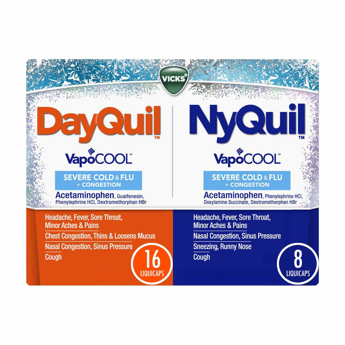 Buy Vicks DayQuil & NyQuil VapoCOOL SEVERE Cold & Flu + Congestion Over ...