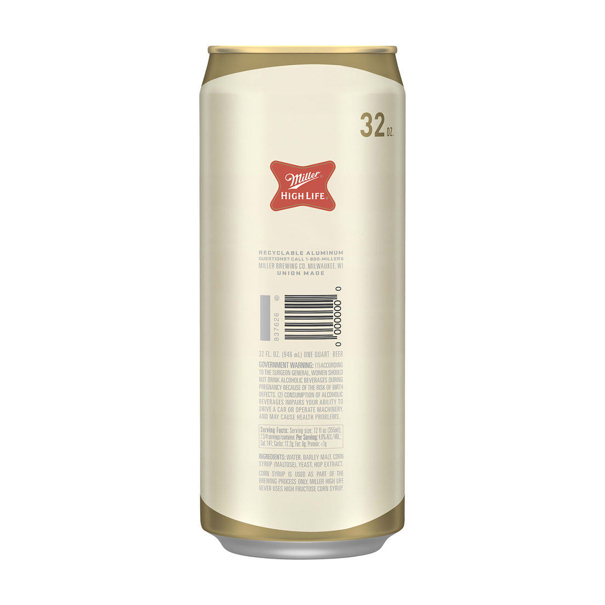 Buy Miller High Life Lager Beer, 32 fl oz can - 1 ct from Dollar ...