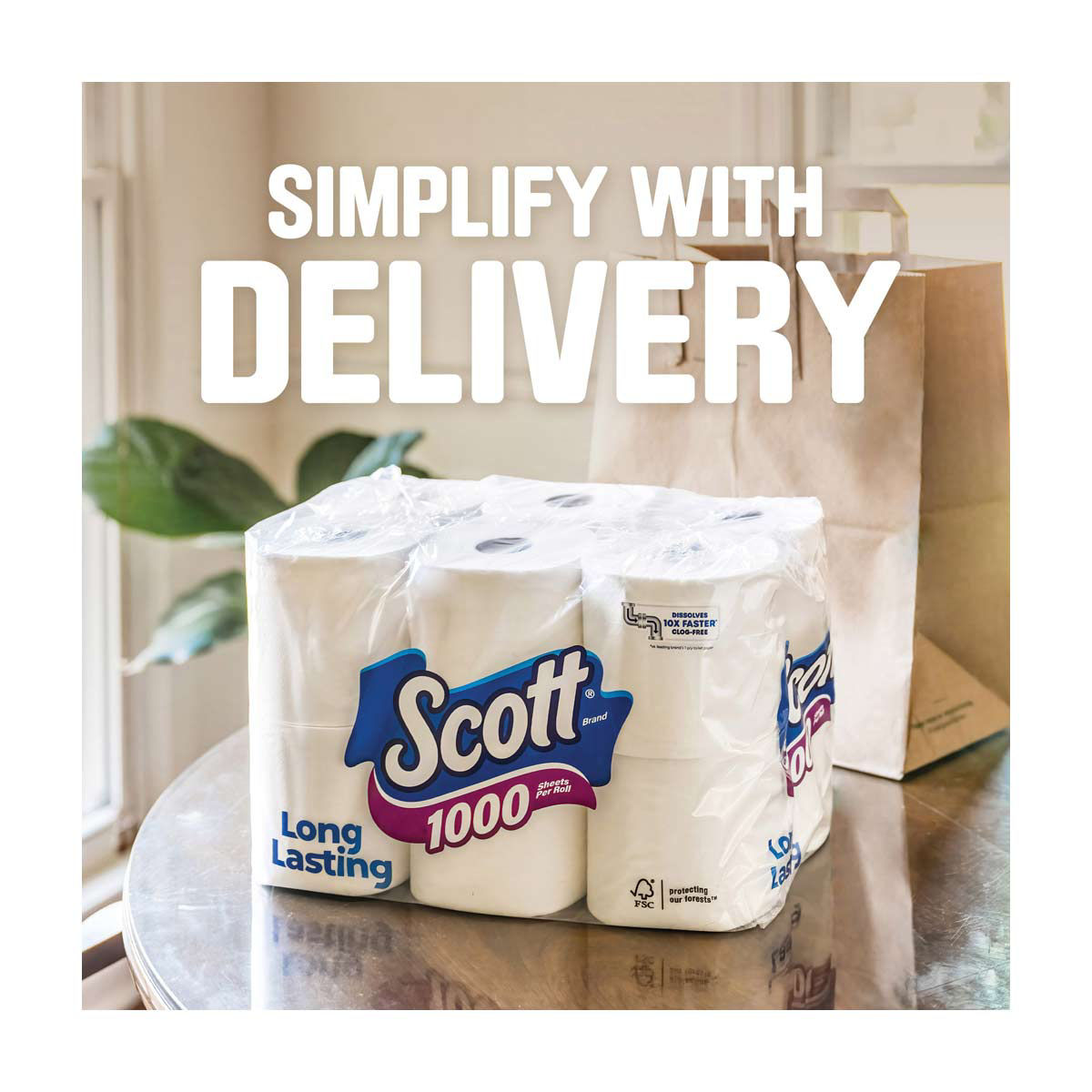 Buy Scott 1000 Toilet Paper, 18 Rolls, Septic-Safe, 1-Ply Toilet Tissue ...
