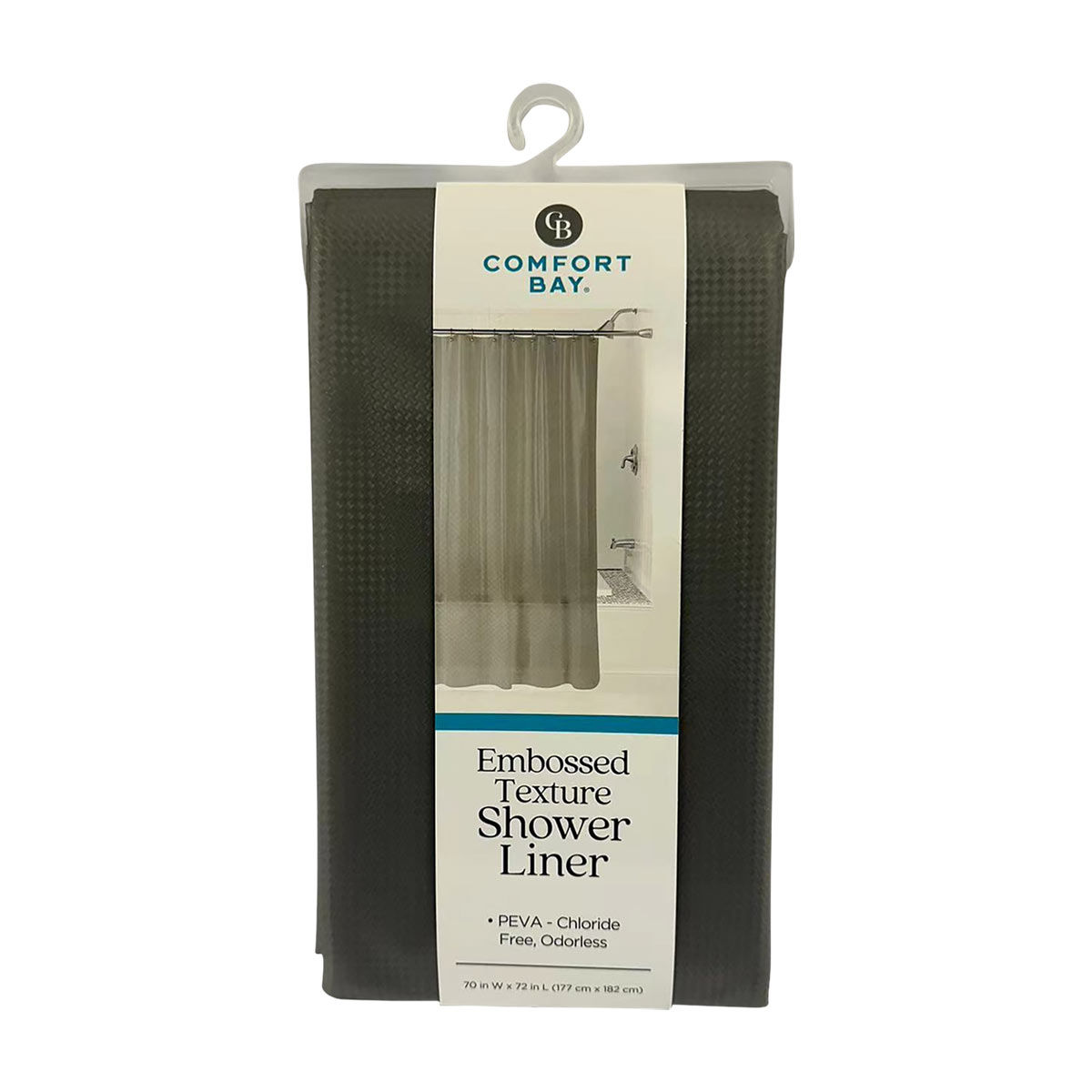 Comfort Bay Embossed Texture Shower Curtain Liner Assorted
