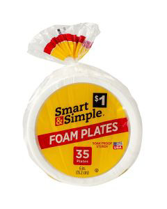 Buy Smart & Simple Foam Plates, 35 ct from Dollar General - Shipping