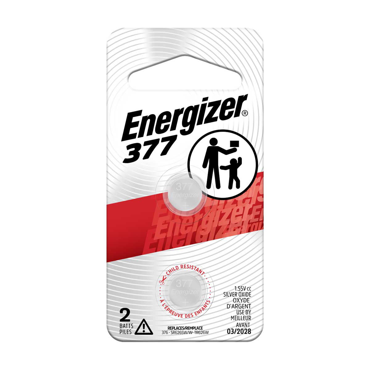 Buy Energizer 377 Silver Oxide Button Battery, 2 Pack from Dollar ...