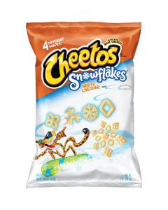 Cheetos Snowflake White Cheddar Cheese Flavored Snacks 7 Ounce Plastic Bag