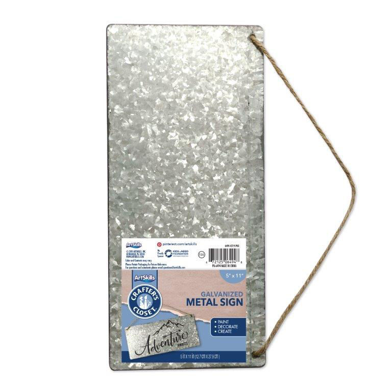 Artskills Crafter's Closet Galvanized Metal Sign, 5 In X 11 In – Dollar ...