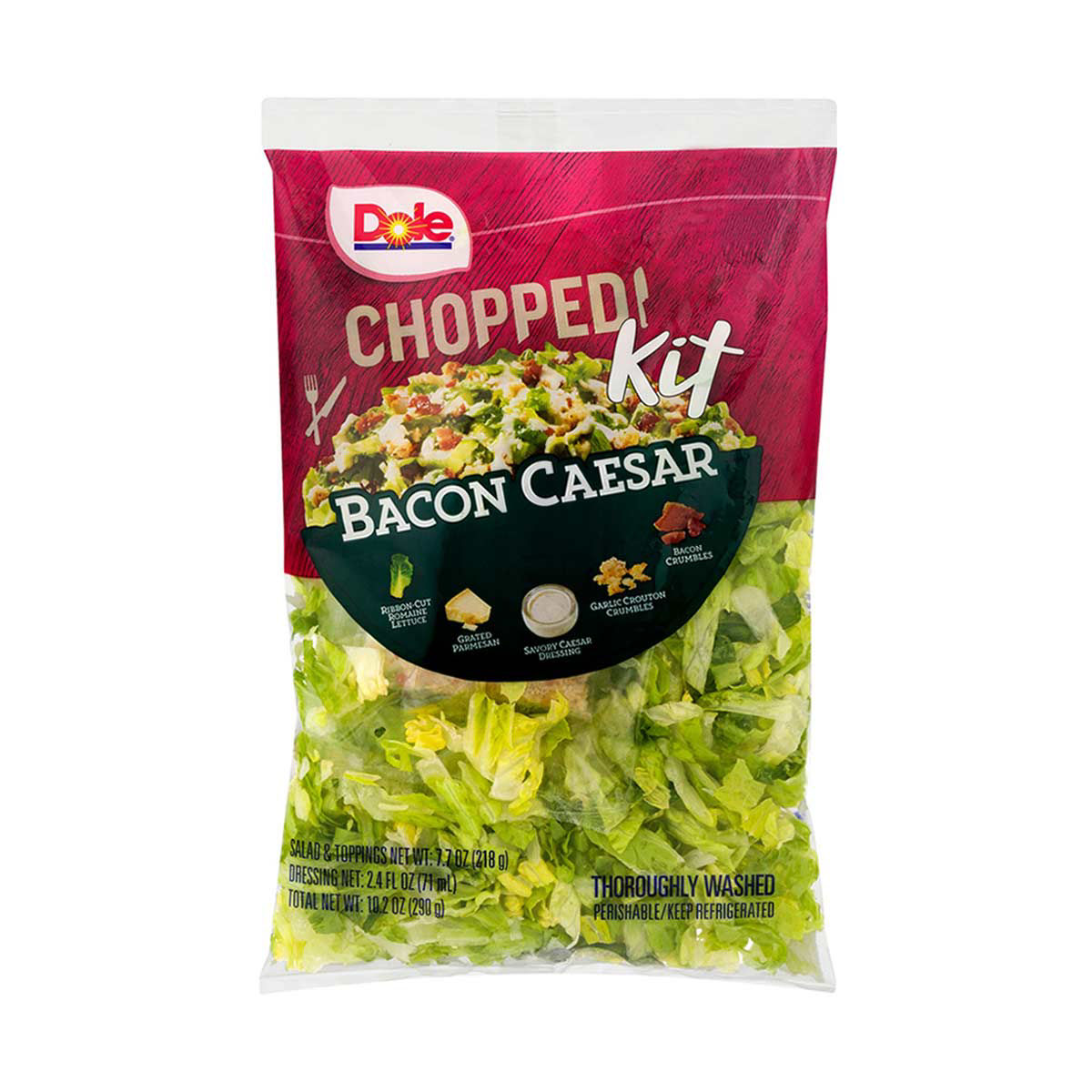 Buy Dole Chopped Kit Bacon Caesar Salad, 10.2 oz from Dollar General ...