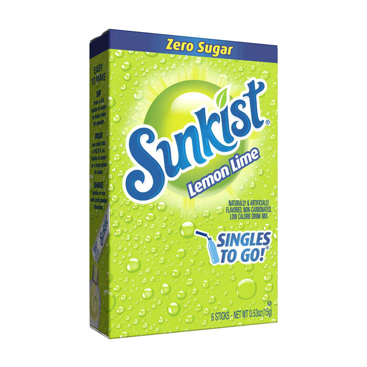 Sunkist Lemon Lime Singles To Go Drink Mix, 0.53 Oz - 6 Ct – Dollar ...