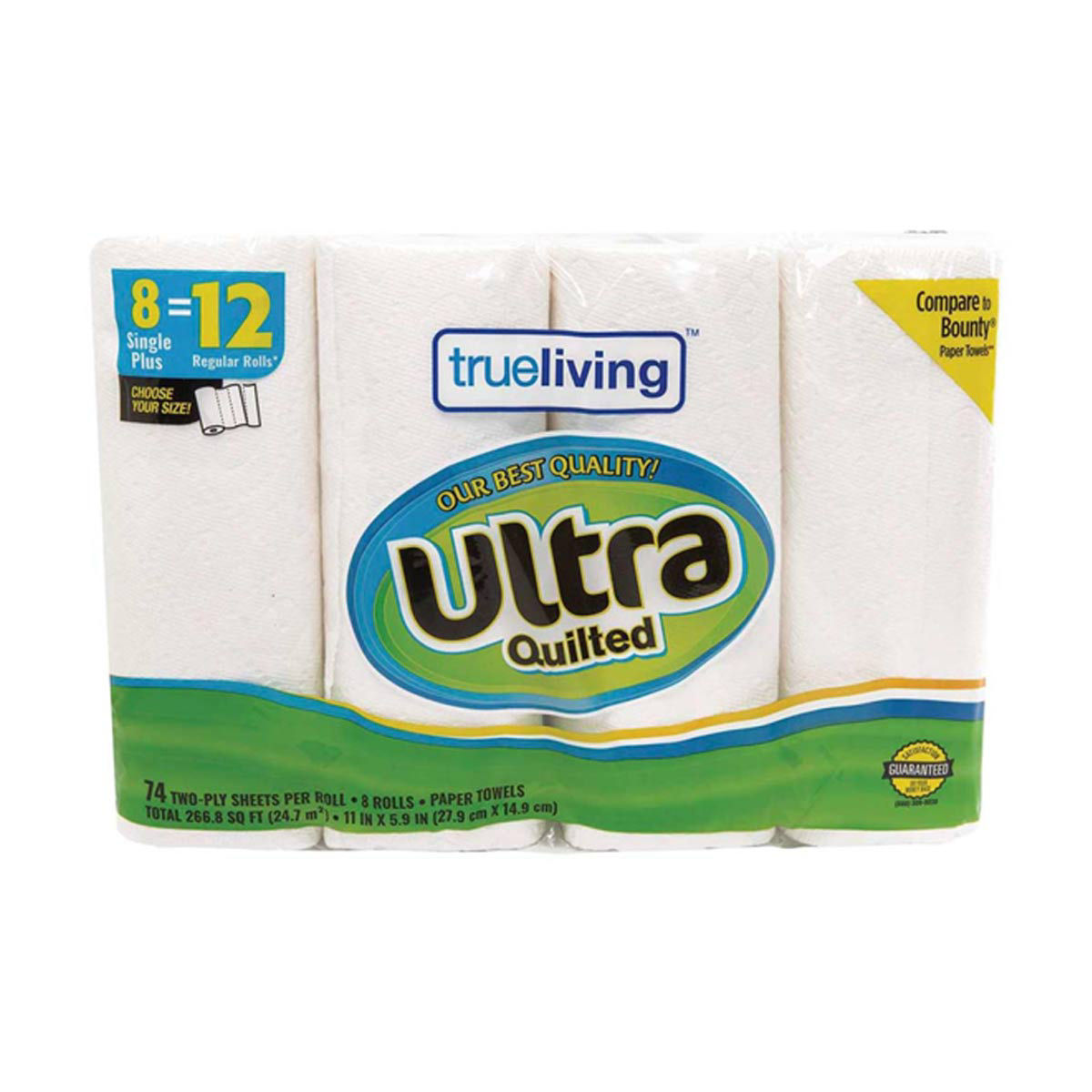 True Living Ultra Paper Towel, 8 Double Plus Rolls – Dollar General ...