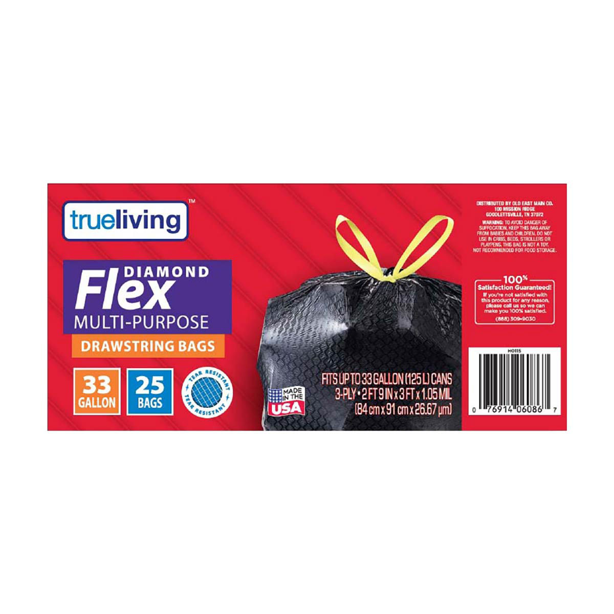 Buy True Living Diamond Flex Multi-Purpose Drawstring Bags - 33 Gallon ...