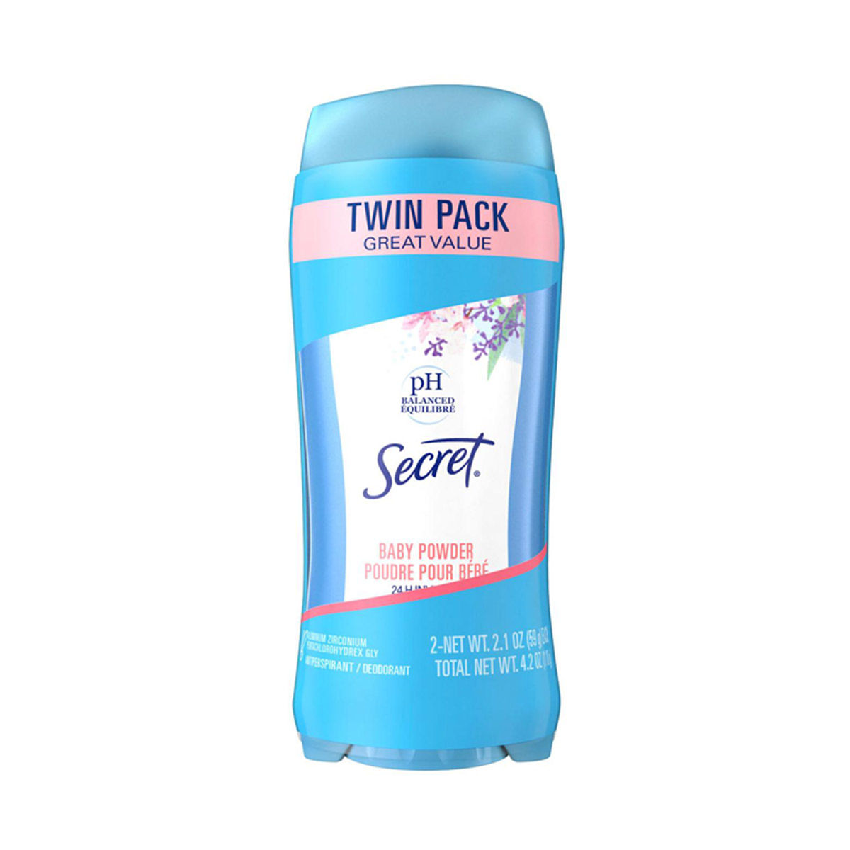 Secret Invisible Solid Antiperspirant & Deodorant Twin Pack - Powder ...