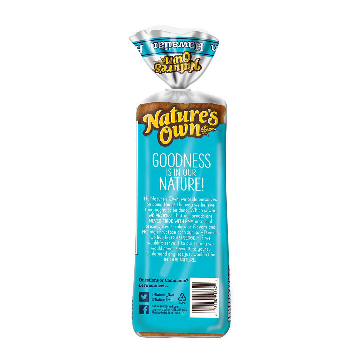 Nature's Own Sliced Hawaiian Bread, 20 oz Nature's Own Sliced Hawaiian Bread, 20 oz