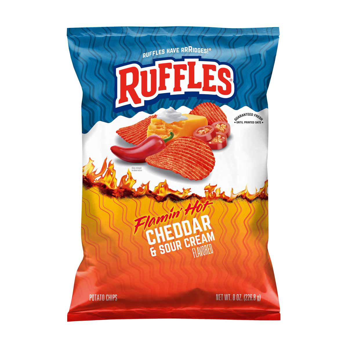 Buy Ruffles Flamin' Hot Cheddar Cheese & Sour Cream Flavored Potato ...