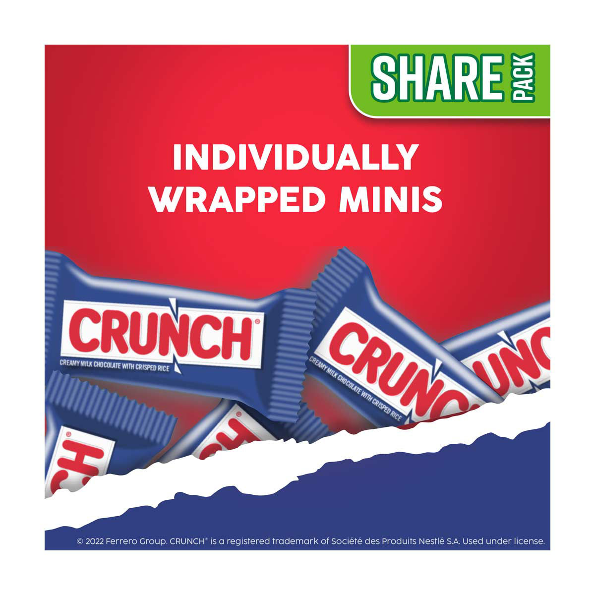 Crunch, 100% Real Milk Chocolate Mini Candy Bars, Bulk Individually ...