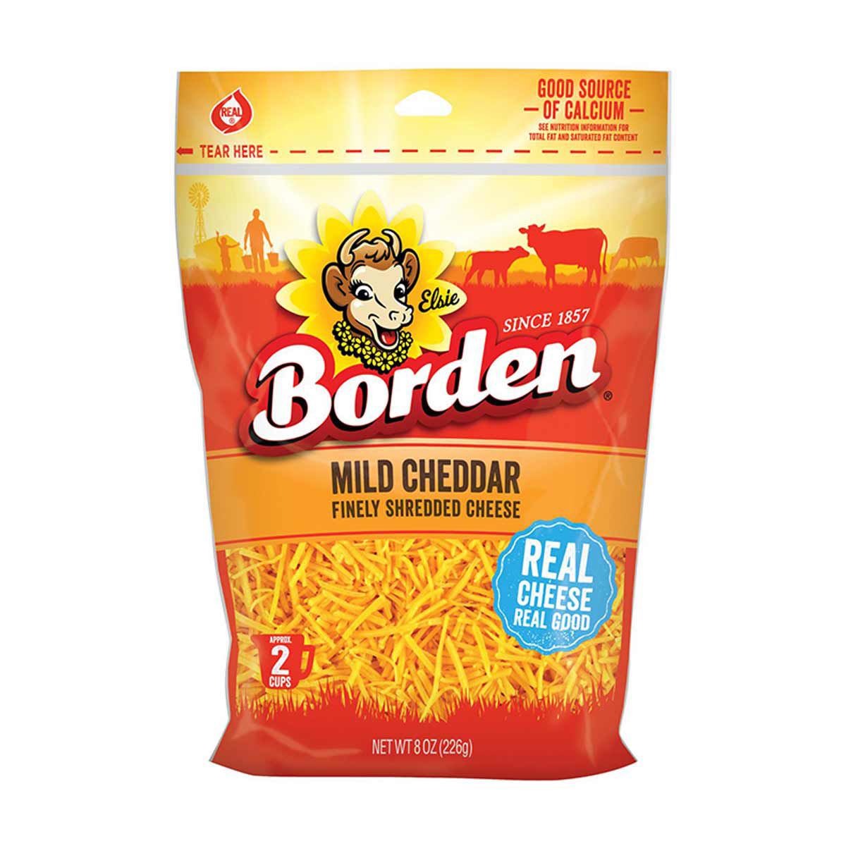 Buy Borden Mild Cheddar Finely Shredded Cheese, 8 oz from Dollar ...