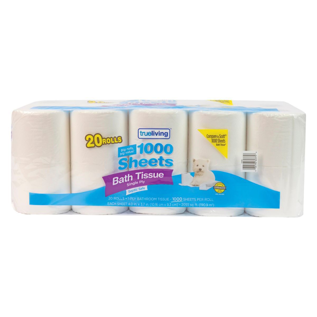 Buy True Living Soft Bath Tissue, 1000 Sheets per Roll, 20 Rolls from ...