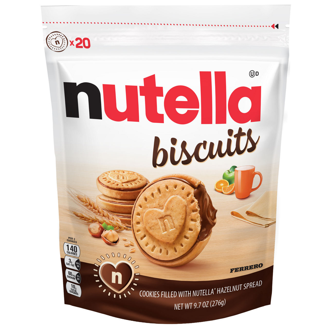 Buy Nutella Biscuits, Cookies Filled with Nutella Hazelnut Spread, 20 ...
