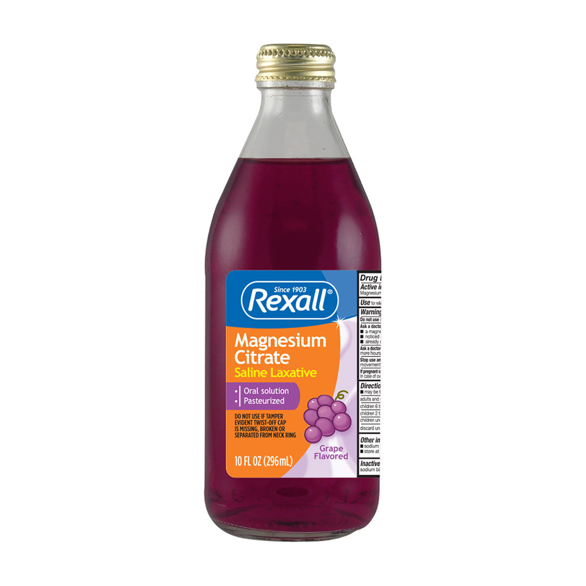 Buy Rexall Magnesium Citrate Saline Laxative, Grape Flavored, 10 fl oz ...