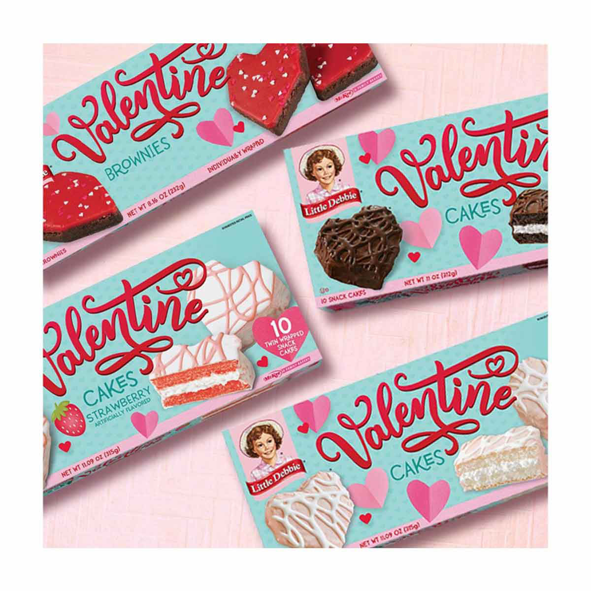 Little Debbie Valentine Cakes Little Debbie Wafer Bars, Valentine,