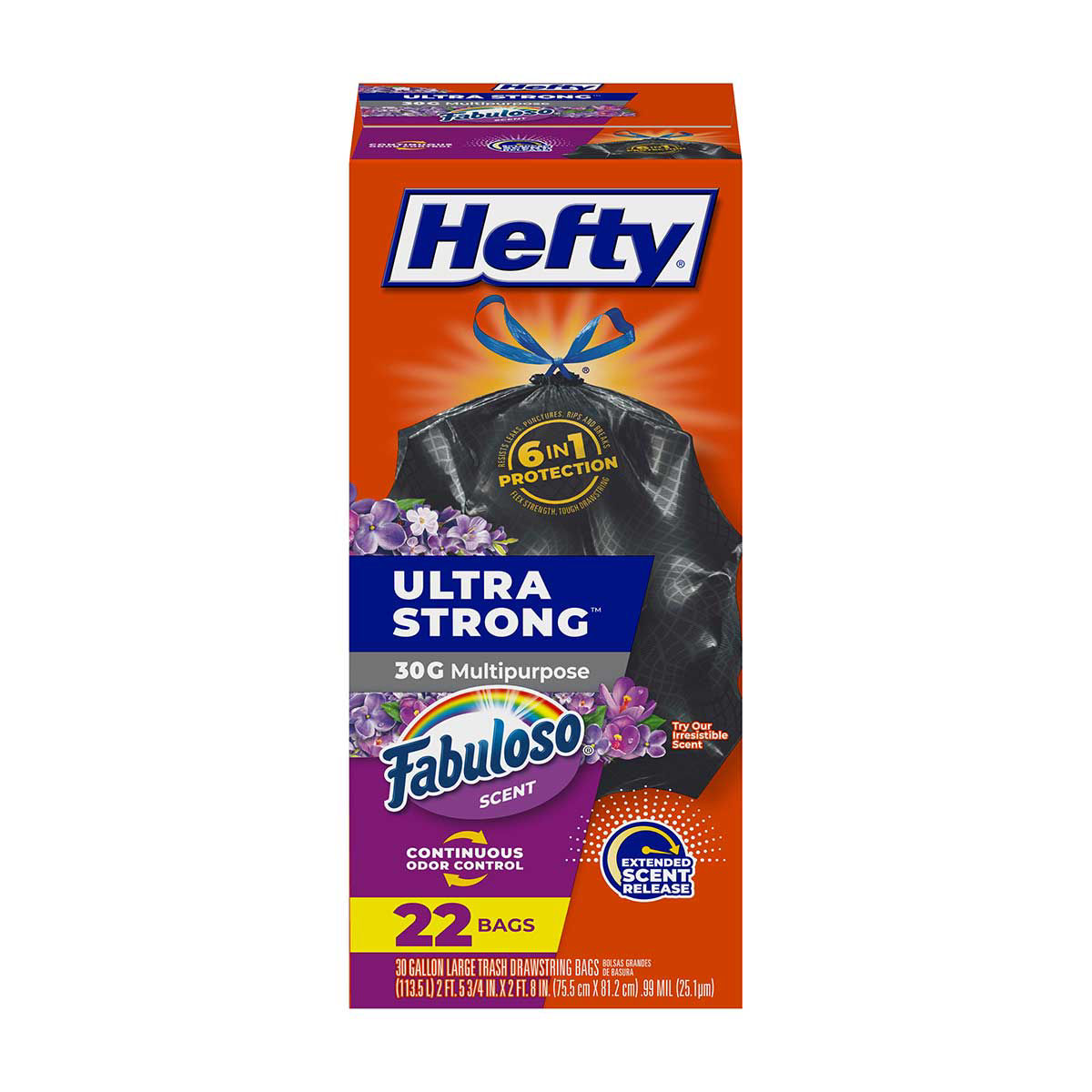 Buy Hefty Ultra Strong Multipurpose Large Trash Bags, Black, Fabuloso ...