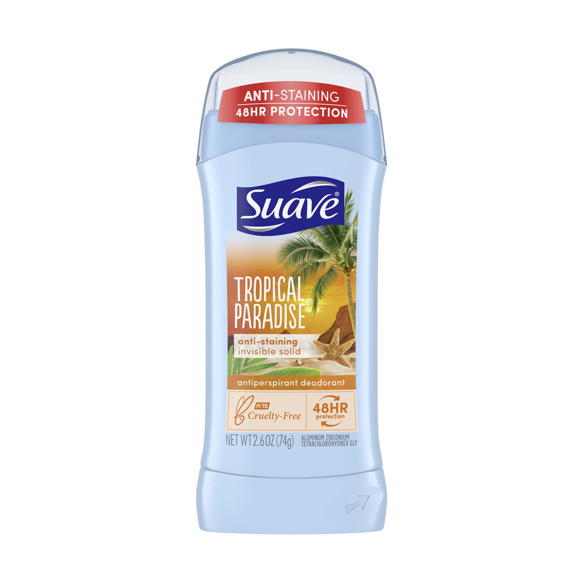 Suave Tropical Paradise Antiperspirant Deodorant Stick, 2.6 oz.