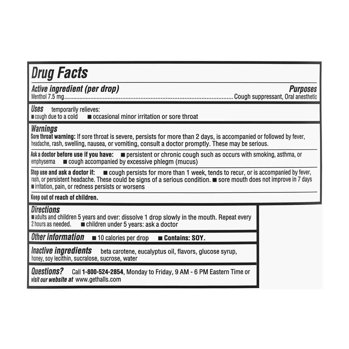 Halls Menthol Cough & Throat Relief Drops, 30 ct