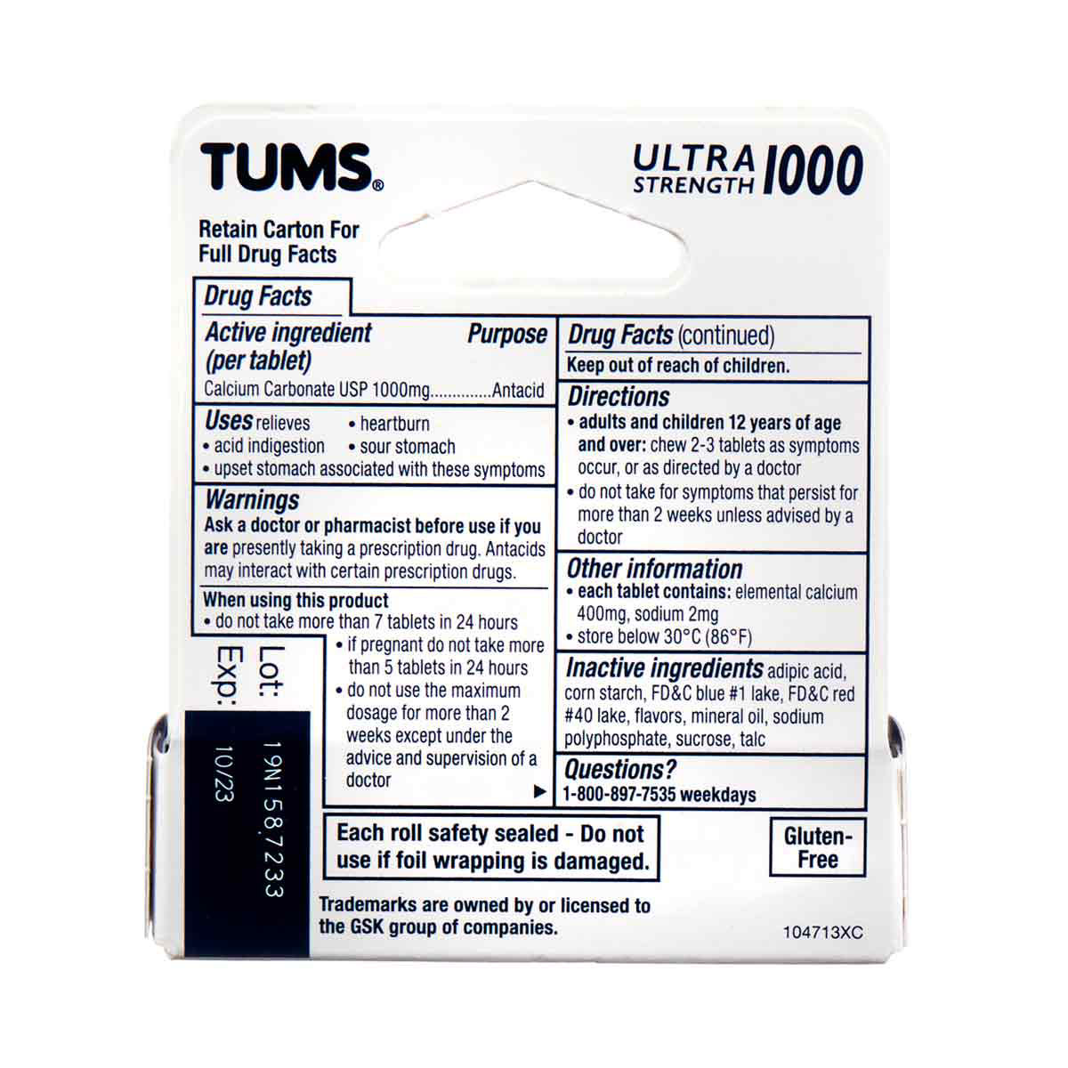 TUMS Ultra Strength Chewable Tablets, Assorted Berries, 12 Count