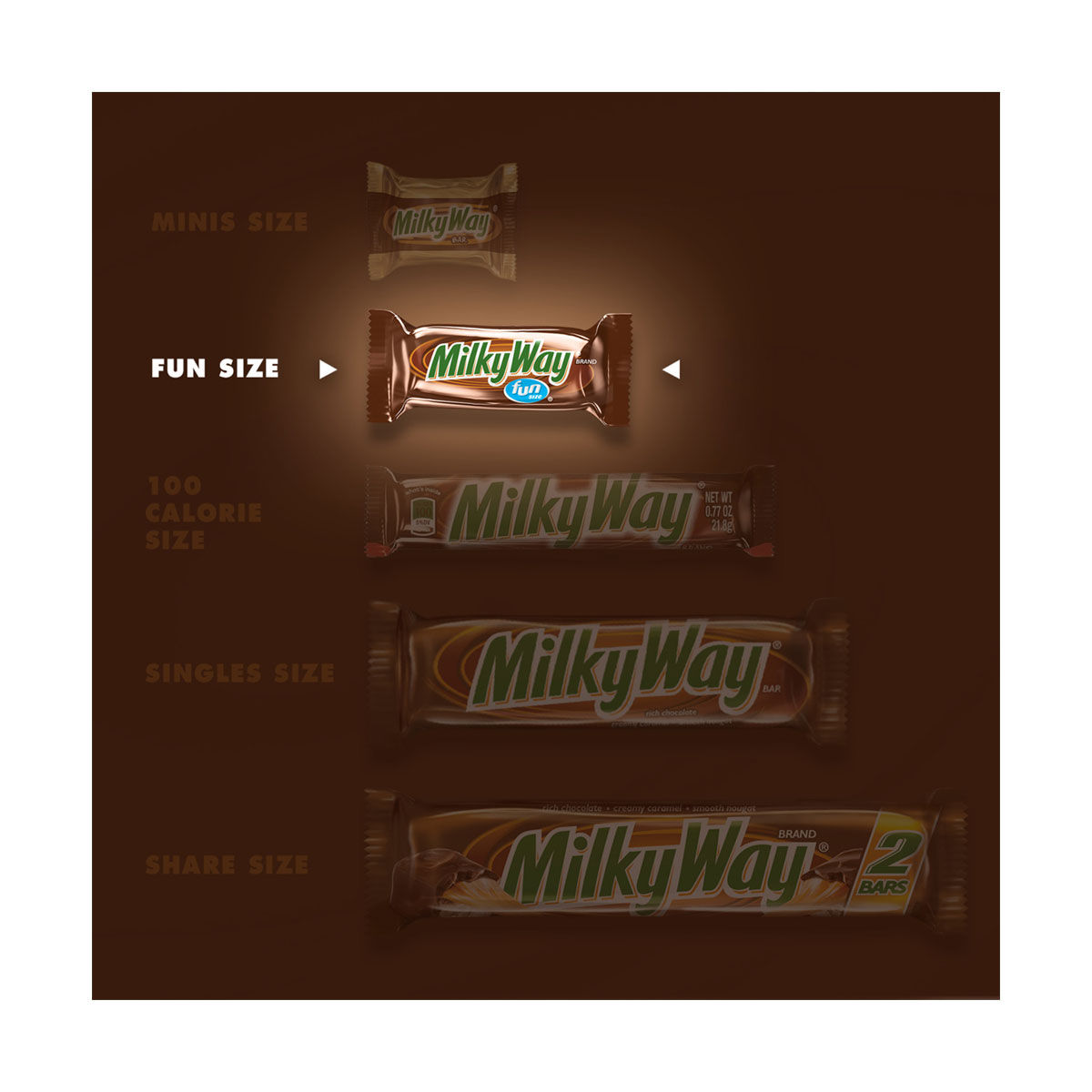 Milky Way Milk Chocolate Fun Size Candy Bars, 6 Pack