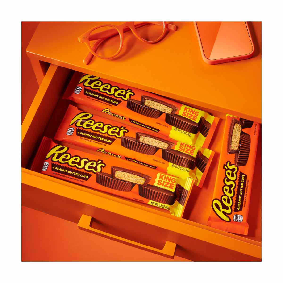Reese's Milk Chocolate Peanut Butter Cups King Size Pack, 2.8 oz
