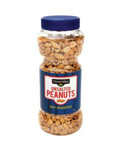 Clover Valley Unsalted Dry Roasted Peanuts, 16 oz.